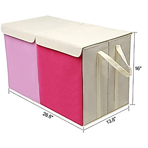 VICTORICH Toy Box Chest, Collapsible Sturdy Storage Bins with Lids, Extra Large Kids Toy Storage Organizer Boxes Bins Baskets for Kids, Boys, Girls, Nursery Room, Playroom (V-Red)