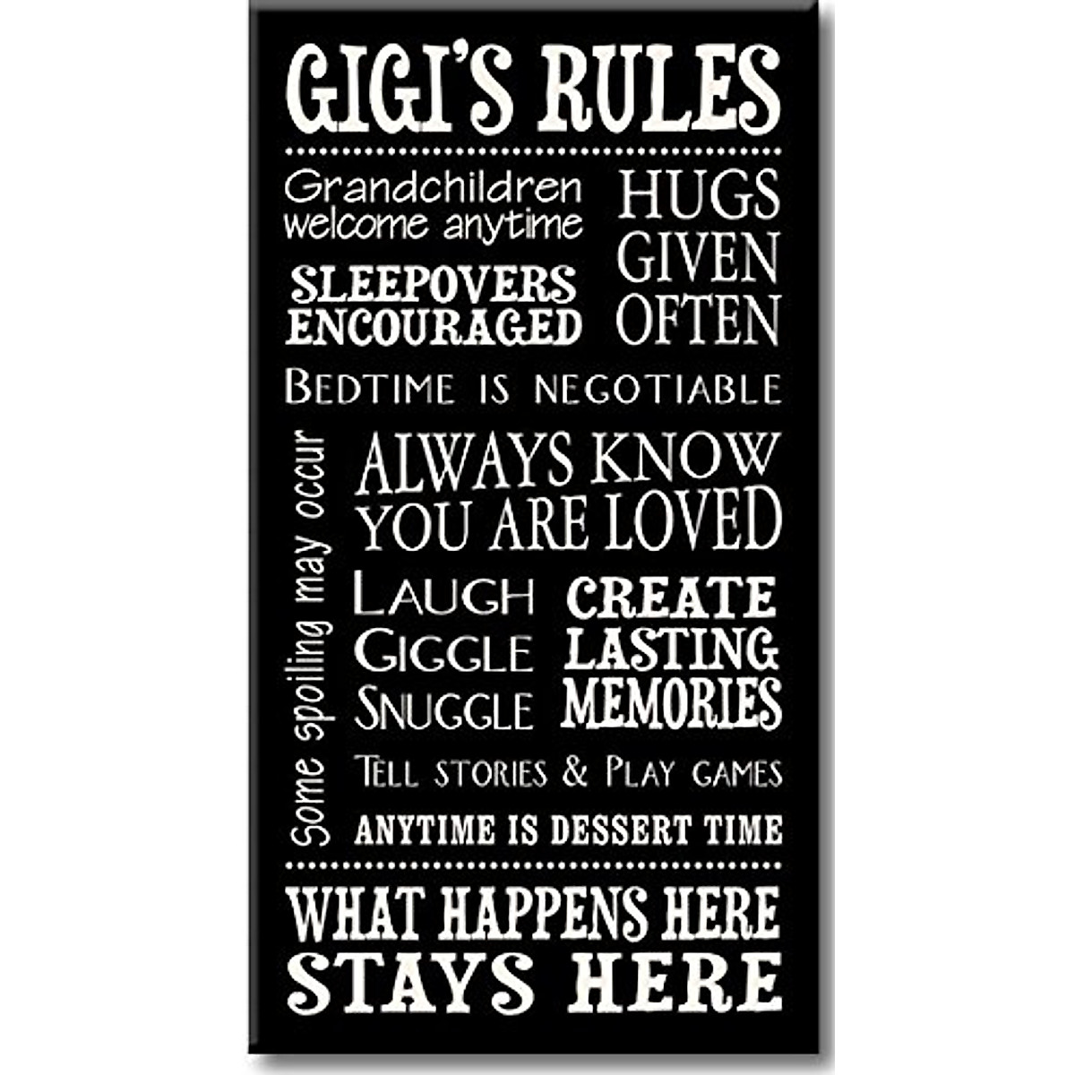 My Word! Gigi's Rules Decorative Sign