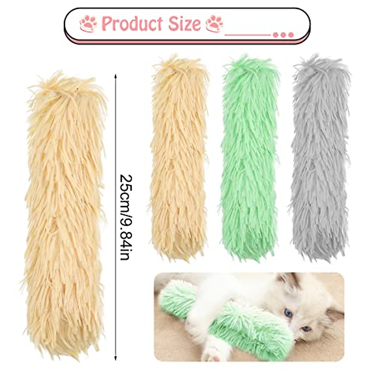 BOWINR 3 Pack Cat Toys Cat Pillows, Catnip Toys for Cats, Soft Durable Crinkle Sound Catnip Toys for Indoor Cats, Promotes Kitten Exercise