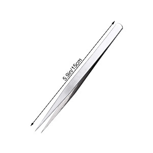 Artibetter 10PC Pointed Stainless Steel Tip Straight Tweezers,Fine Angled Removal for Profissional Grafting Eyelash Extension False Eyelash Nail Art Electionics Medical