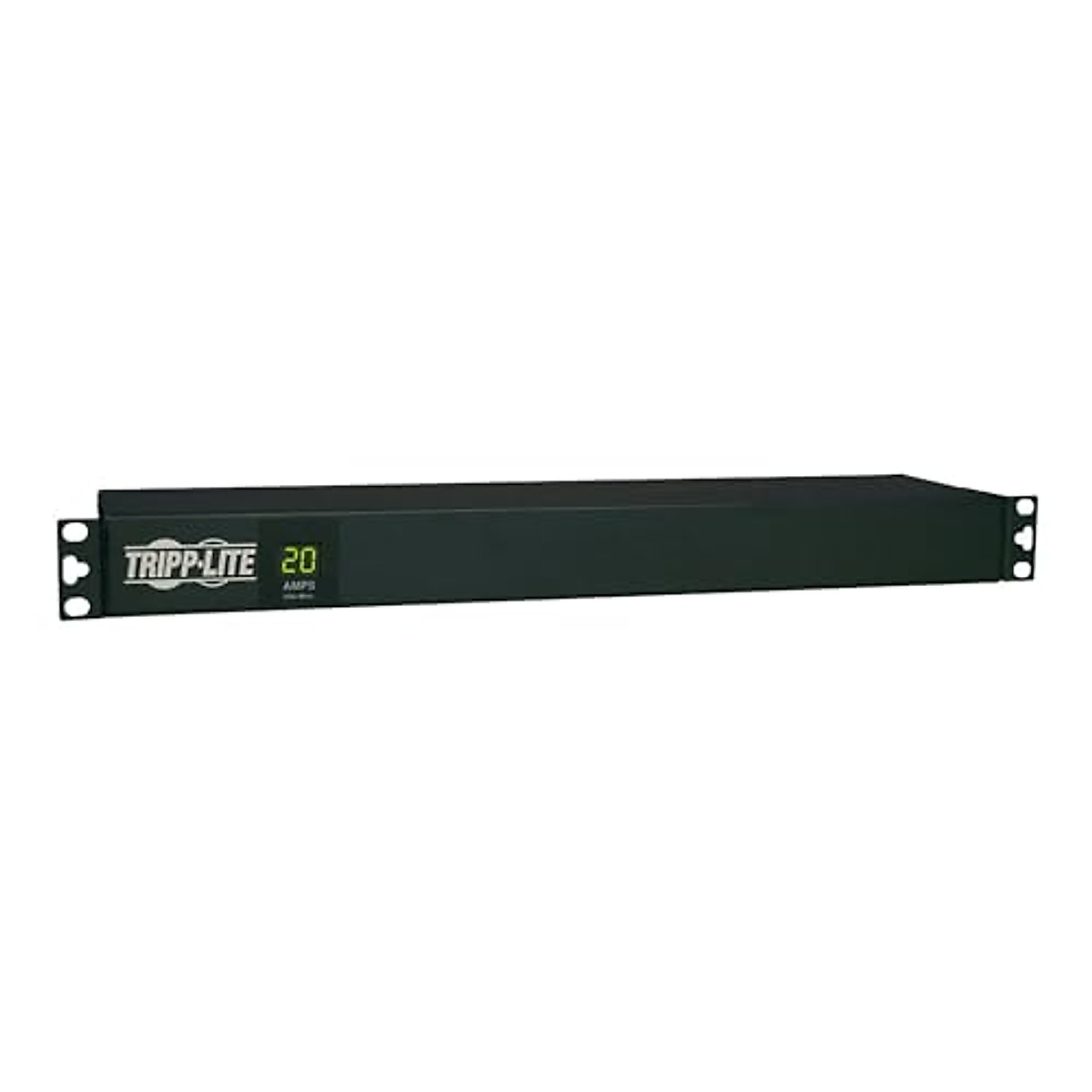 Tripp Lite Metered PDU, 20A, 12 Outlets (5-15/20R), 120V, L5-20P / 5-20P, 110-127V Input, 15 ft. Cord, 1U Rack-Mount Power, 2 Year Warranty (PDUMH20) black