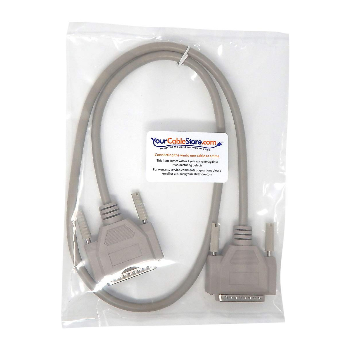 Your Cable Store 3 Foot DB25 25 Pin Serial Port Cable Male/Male RS232