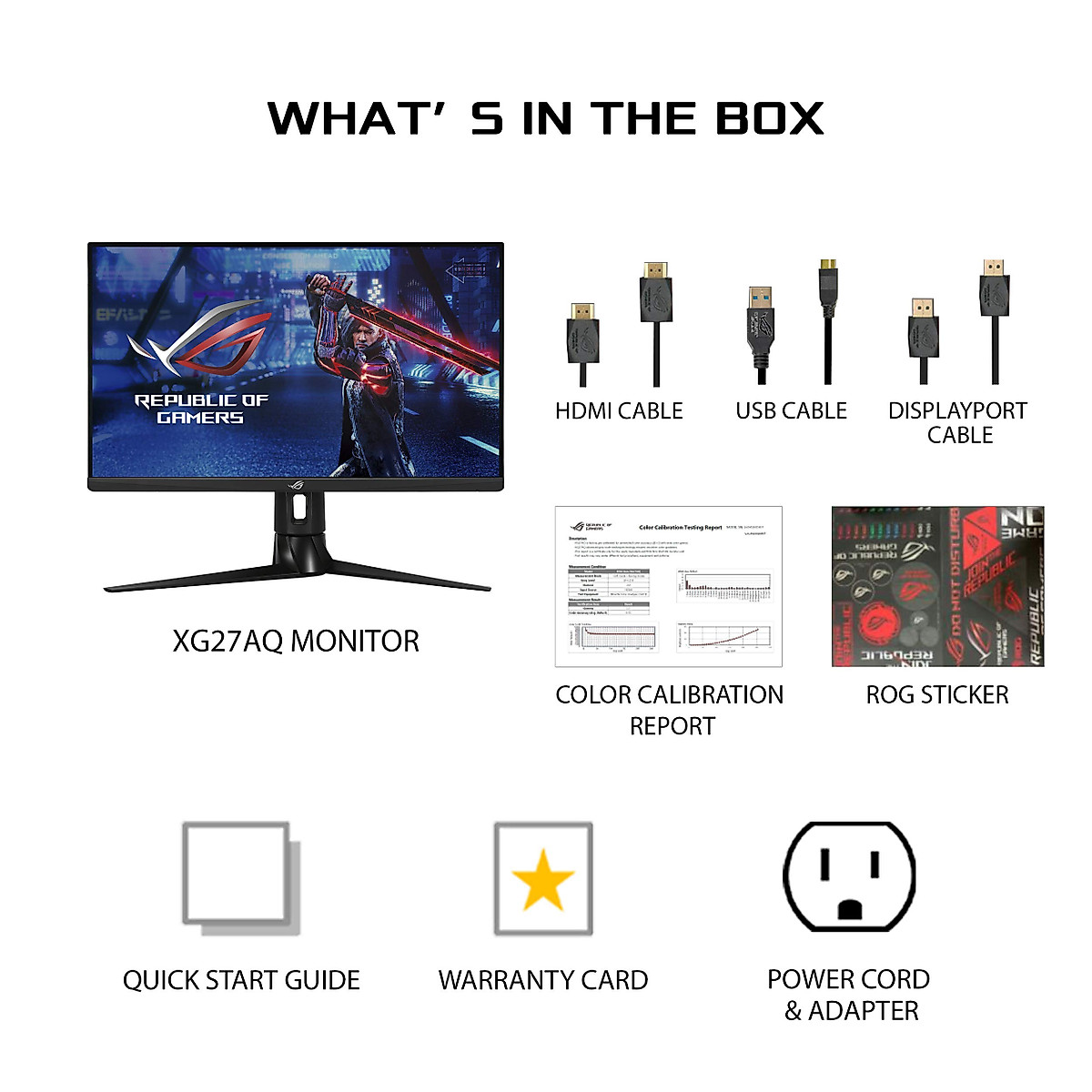 ASUS ROG Strix XG27AQ 27 inches HDR Gaming Monitor, 1440P WQHD (2560 x 1440) (Renewed)