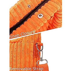 YIKOEE Mini Corduroy Tote Bag for Women Cute Small Tote Bags (Orange)