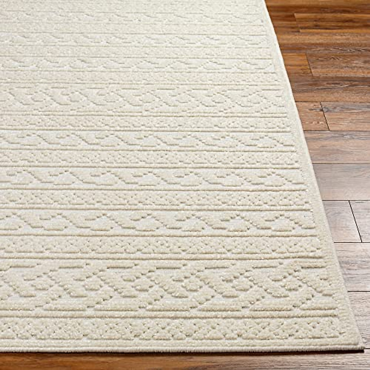 Artistic Weavers Lyna Boho Striped Textured Washable Area Rug, 2' x 2'10", Cream