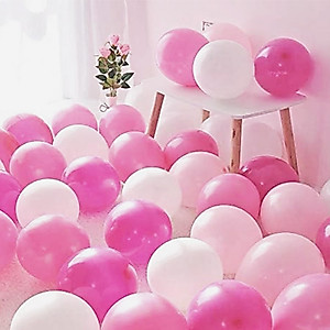 VIKWER 50pcs Pink Balloons, 12 inch Metallic Pink Latex Balloons, Pink Balloons for Birthday Baby Shower Wedding Party Balloon Arch