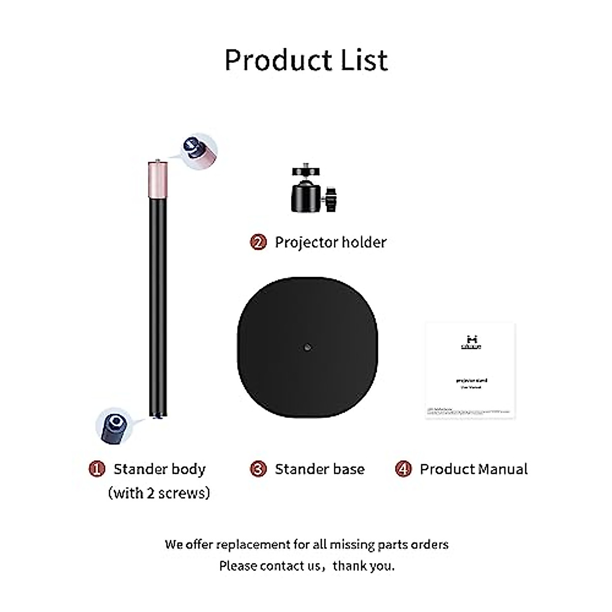 M MIMMU Desktop Projector Stand - Use on Table in Bedroom Living Room Office - Adjustable Height 11.6" to 17.3"