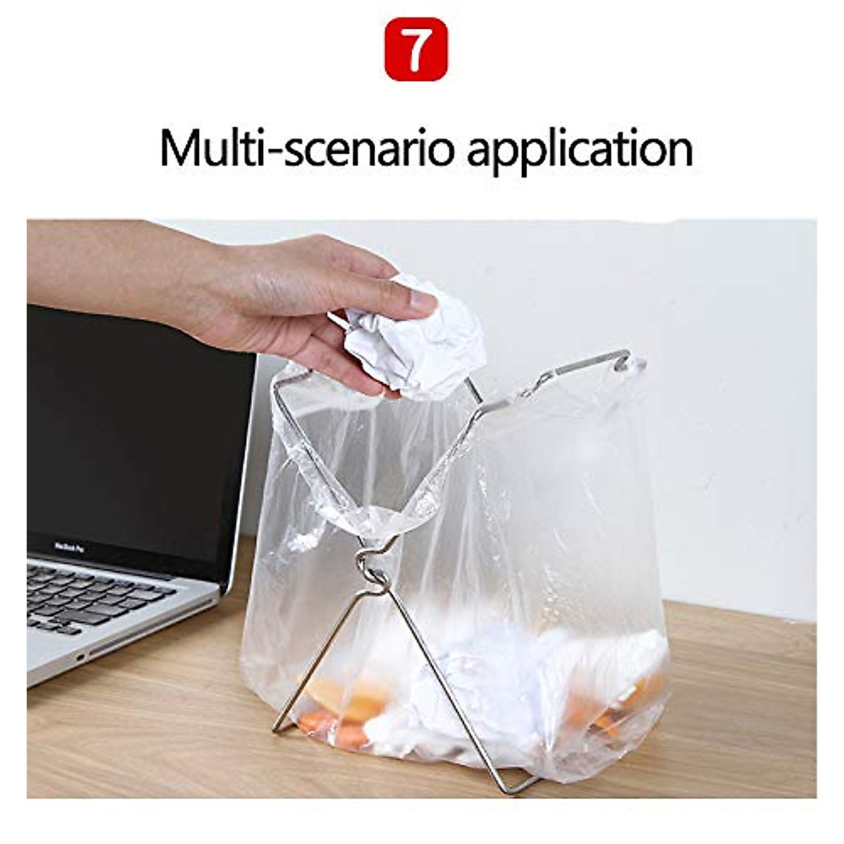 Desktop Trash Bag Holder,Small Garbage Bag Rack,Home Kitchen Countertop Folding Trash Bag Bracket Organizer Dishcloth Towel Rack