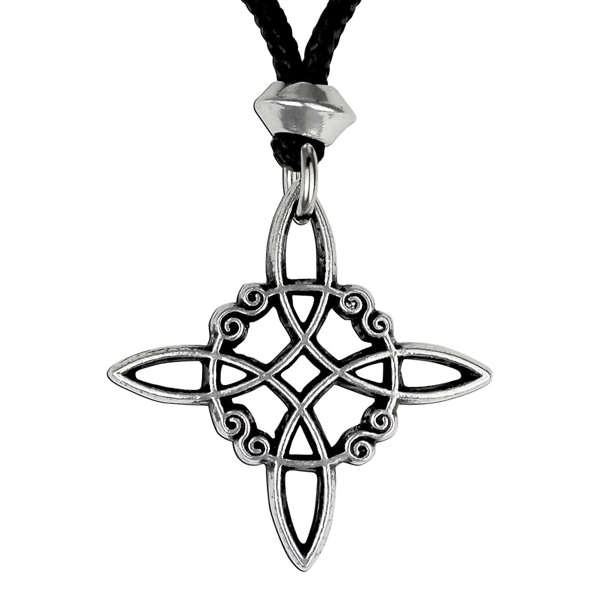 Pewter Celtic Witches Knot Wiccan Pendant Necklace