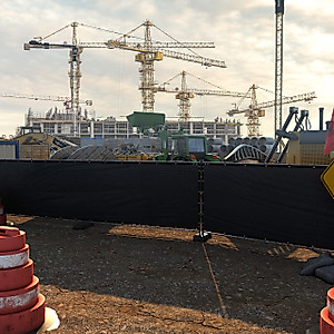 ColourTree 8' x 50' Black Fence Privacy Screen Windscreen Cover Fabric Shade Tarp Plant Greenhouse Netting Mesh Cloth - Commercial Grade 170 GSM - Heavy Duty - 3 Years Warranty - WE Make Custom Size