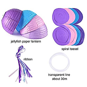 CHRORINE Mermaid Wish Jellyfish Hanging Decorations, Mermaid Birthday Party Decorations Supplies, Ocean Decor Under The Sea Party Decorations