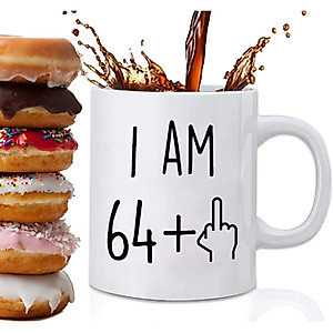 Kwieema Funny 1958 65th Birthday mug for Women and Men Ceramic Coffee Mugs Anniversary for Him, Her, Husband or Wife - Sixty-Five Years Old Gag Party Cup Idea Adult Mugs for Mom, Dad