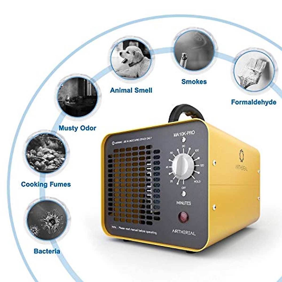 Airthereal Bundle | MA10K-PRODIGI Digital and MA10K-PRO Ozone Generators 10000 mg/h High Capacity O3 Ionizer Machine - Fireproof Tested by SGS