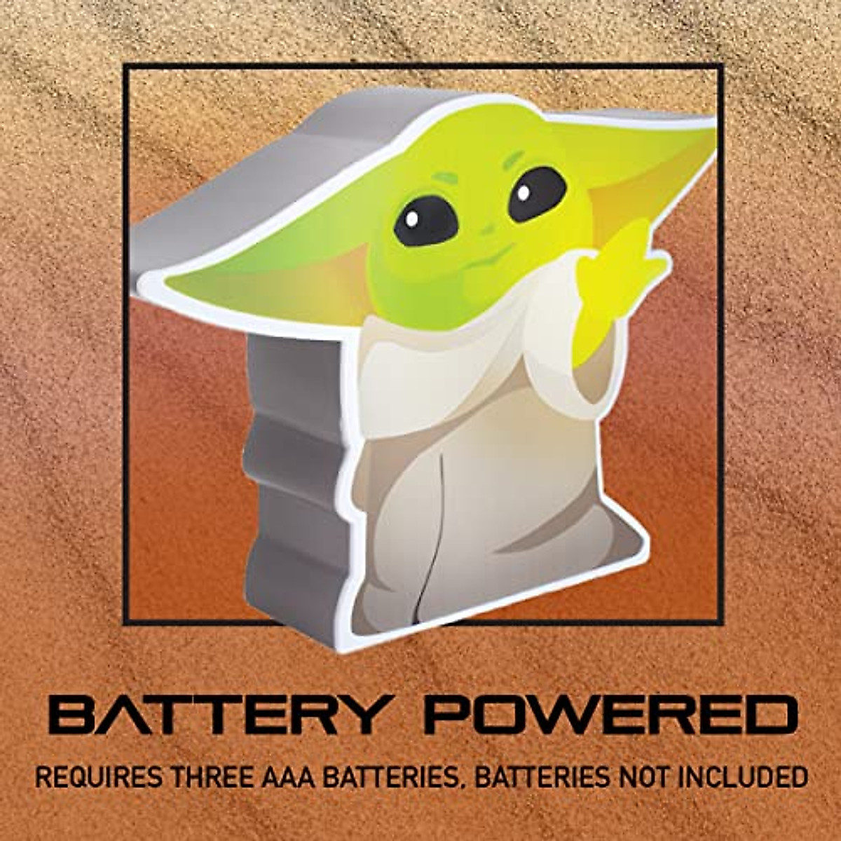 The Mandalorian Baby Yoda Night Light, Grogu The Child Officially Licensed Star Wars Bedroom Decor and Desk Lamp