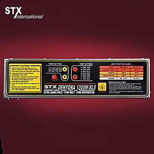 STX International STX-DEH-1200W-XLS Dehydra Commercial Grade Stainless Steel Digital Food Dehydrator - 10 Trays - 1200 Watts - 165 Degree Fahrenheit - Jerky Safe with 15 Hour Timer