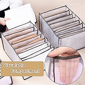 Wardrobe Clothes Organizer- Closet Organizers And Storage Baskets, Mesh Clothes Storage Organizer for Thin Jeans, T-shirts, Underwear, Socks, Scarves, Leggings, Skirts (Gray)