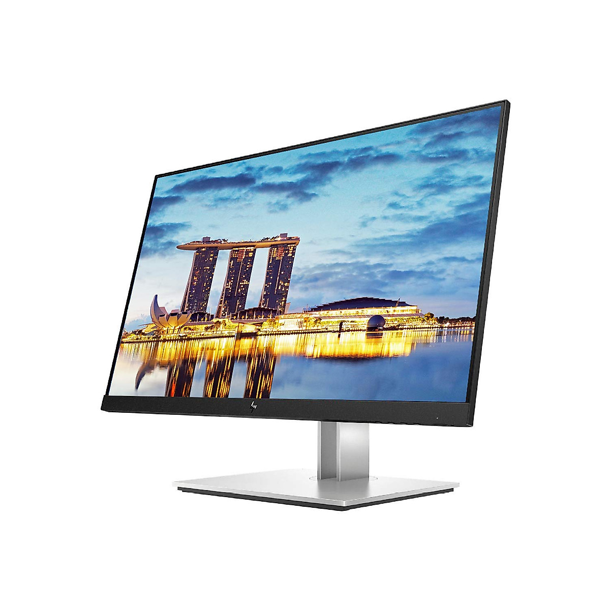 HP EliteDisplay E24q G4 24 Inch IPS LED Backlit Monitor 2-Pack Bundle with Fully Adjustable Desk Mount Monitor Stand