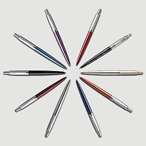 PARKER Gel Pen Jotter (Stainless Steel with Chrome Parts, Middle Writing tip 0.7 mm, Gift Box)