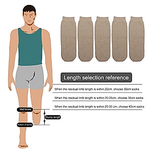 5PCS Prosthetic Socks, Breathable Stump Socks Stretch Thickened Cotton Soft for Daily Life for Amputee(S)