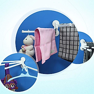 NJZYB Swivel Towel Rack, 5-Arms Folding Towel Bar with Suction Cup, No Drilling Reusable Wall Mount Finish Organizer, for Bathroom, Kitchen, Living Room