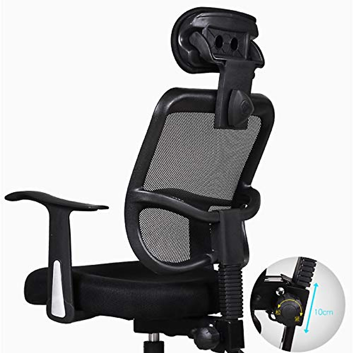 Mlaea Lawyer Hospital Office Chair, Adjustable Height Armchair High Back Comfortable Desk Chairs, Executive Swivel Chair, 48 * 48 * 64-74CM(Color:Black)