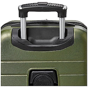 Wrangler Smart Luggage Set with Cup Holder and USB Port, Olive Green, 20-Inch Carry-On