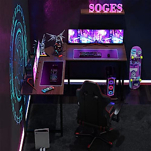 L-Shaped Desk Computer Corner Desk, L Shaped Home Office Desk, Large Gaming Desk Sturdy Writing Desk Writing Workstation, Simple Modern Gaming Desk, Walnut