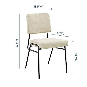 Ergode Craft Upholstered Fabric Dining Side Chair - Black Beige