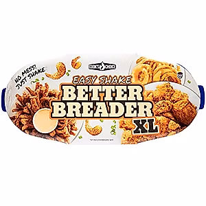 Cook's Choice XL Original Better Breader Batter Bowl- All-in-One Mess Free Breading Station Tray for at Home or On-the-Go - Pour in Seasoning, Add Meat or Vegetables of Choice, & Just Shake