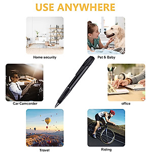 isekurity Spy Camera Pen, Full HD 1080P Hidden Camera Pen Spy Camera with Photo Taking, Mini Portable Video Recorder with 5 Ink Refills Pocket DVR for Business and Conference No Audio