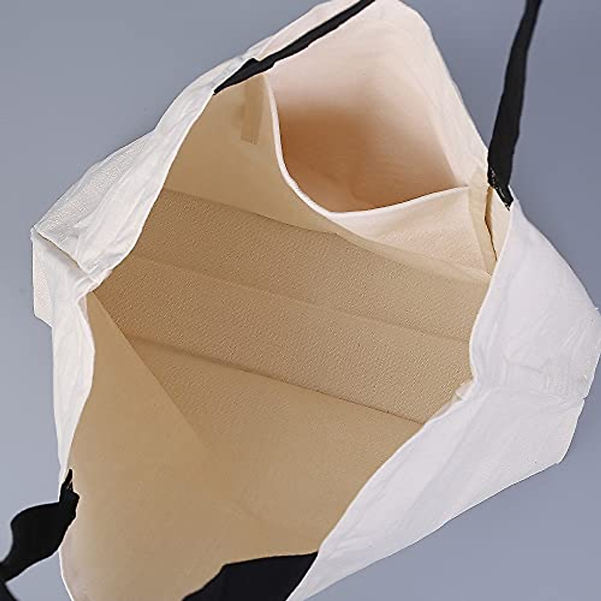 Azuca Reusable Grocery Canvas Bags with Inner Pocket Large Beach Shopping Heavy Duty 12 oz Tote Multi Purpose Natural - 20.5 x 14.5 x4.5 inch, 5 Pack