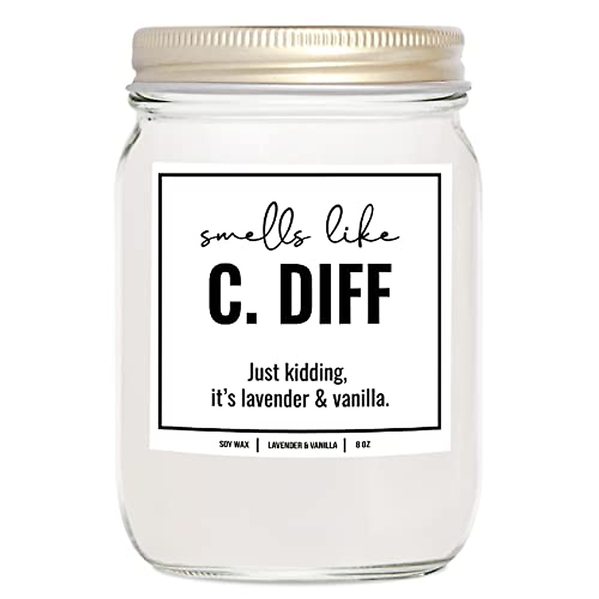 YouNique Designs, Smell Like C. Diff Registered Nurse Candle, 8 Oz, Funny Nurse Gifts for Women, Rn Gifts for Nurses, Gi Nurse Appreciation Gifts, Future Nurse Graduation Gift (Lavender & Vanilla)