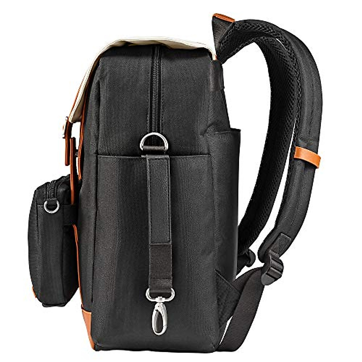 JJ Cole Bloomfield Modular Knapsack Diaper Bag, Ivory and Onyx