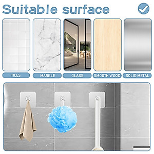 Dimeho 20Pcs Heavy Duty Single Nail Free Picture Hangers without Nails Adhesive Hooks Wall Hangers No Damage Wall Hooks Hanging Reusable Screw Free Sticker for Kitchen Bathroom Home Office Key