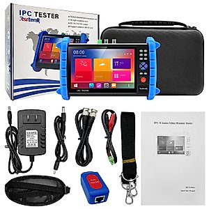 Rsrteng CCTV Camera Tester, IPCXS-ACHITU Security IP Camera Tester 8MP CVI TVI AHD SDI CVBS Camera Tester 7inch IPS Touch Screen Support TDR POE WIFI 4K HDMI IPC Tester