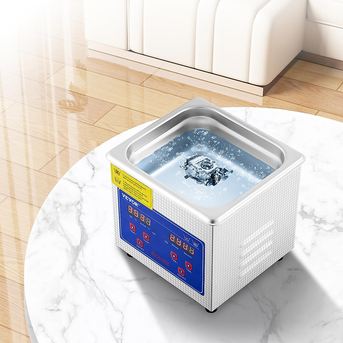VEVOR Ultrasonic Cleaner 1.3L Professional Ultrasonic Cleaner with Digital Timer 40kHz Excellent Ultrasonic Cleaning Machine 110V for Jewelry Watch Ring Coin Diamond Eyeglasses Small Parts Cleaning