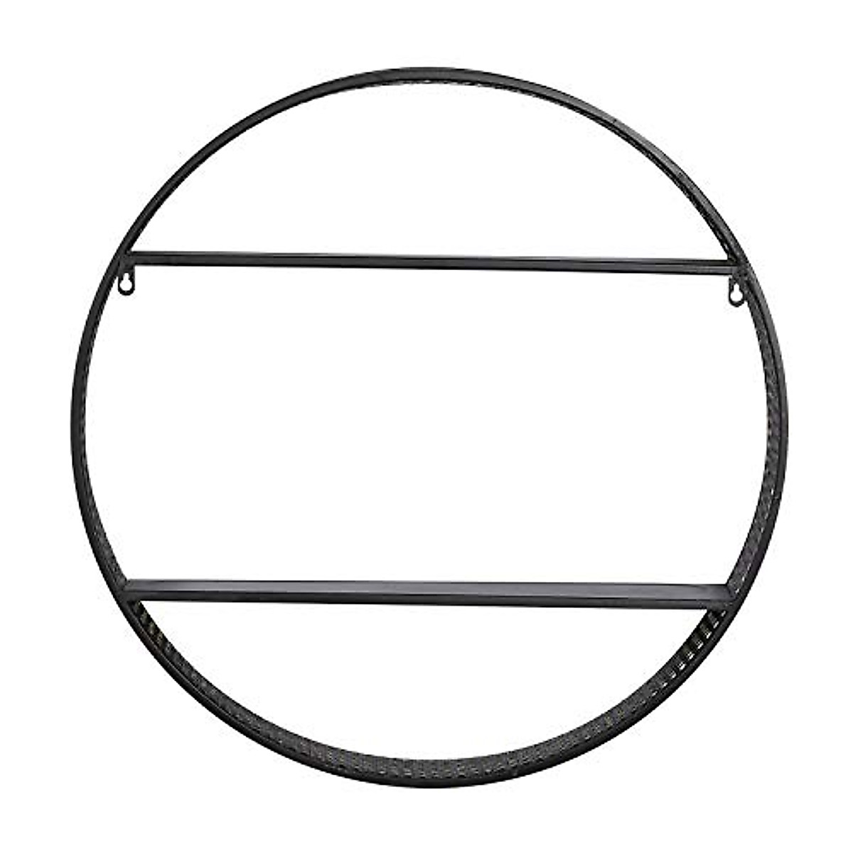 Deco 79 Metal 2 Shelves Wall Shelf, 26" x 5" x 26", Black