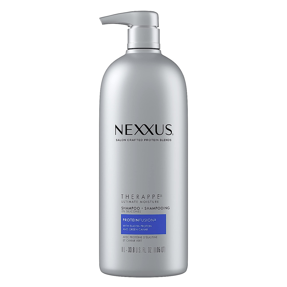 Nexxus Moisturizing Shampoo for Dry Hair Therappe Ultimate Moisture Silicone-Free, Moisturizing ProteinFusion with Elastin Protein and Green Caviar 33.8 oz