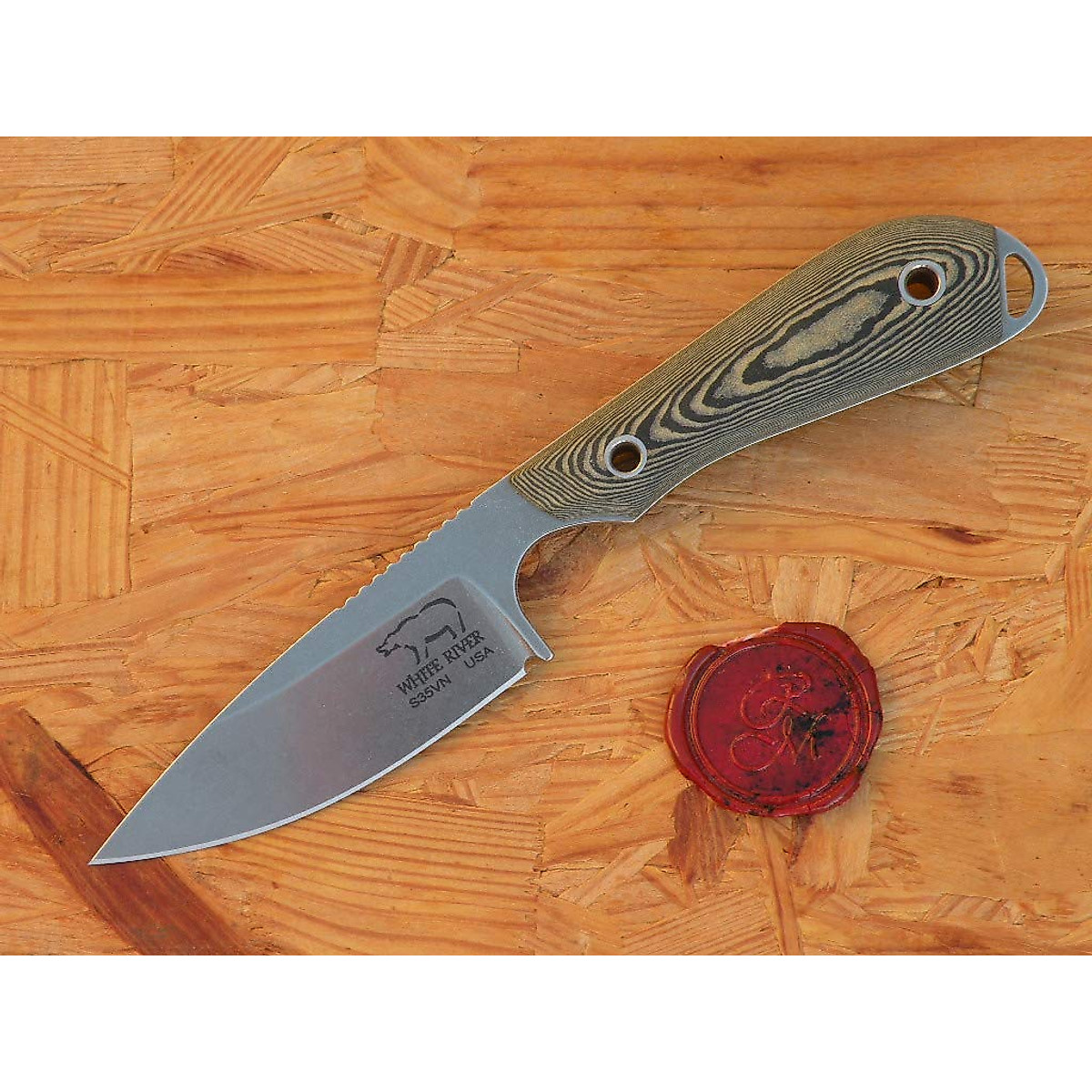 White River M1 Caper, Canvas Black/Olive Micarta