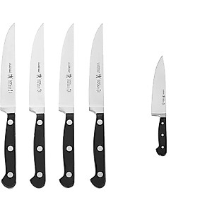 HENCKELS Classic Razor-Sharp Steak Knife 4 Piece Set, German Engineered Informed by 100+ Years of Mastery & Classic 8 in Chefs knife