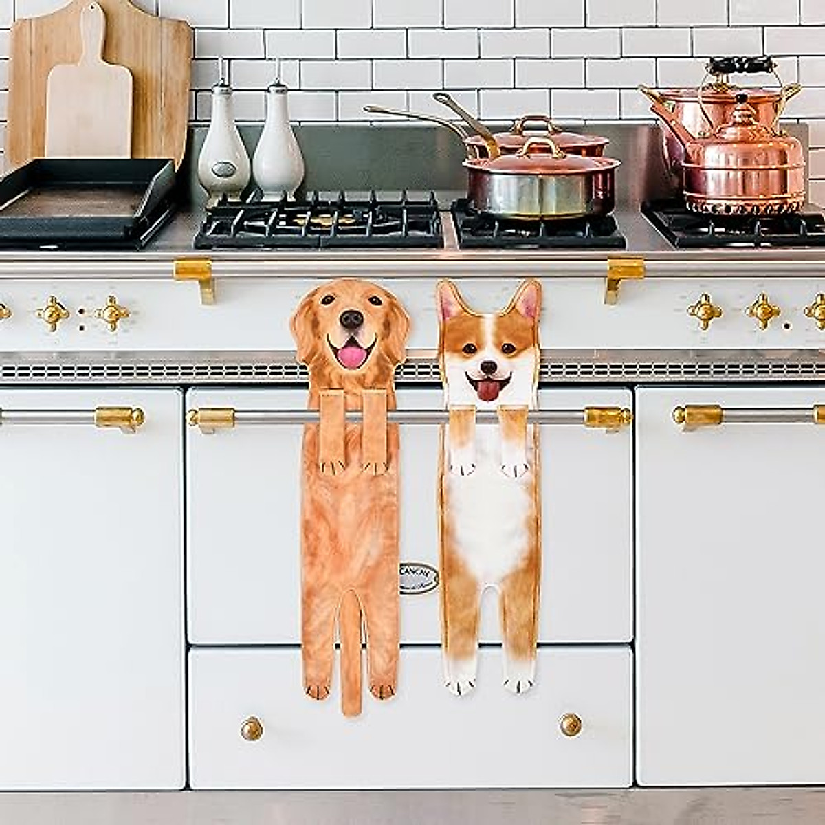 AGRIMONY Golden Retriever Dog Funny Hand Towels for Kitchen Bathroom - Dog Mom Gifts for Women Dog Dad Gifts for Men- Mothers Fathers Days Valentines Day Housewarming Gifts for Dog Lovers