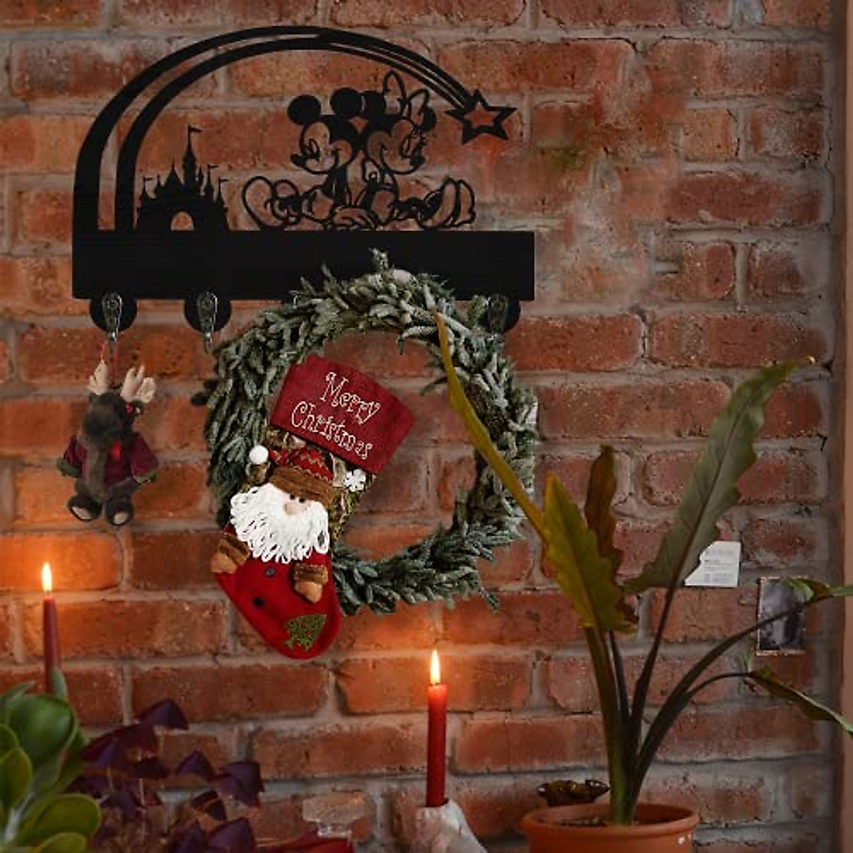 SANDIKSHA Cartoon Key Holder, Animation Style Wall Mount Organizer Wooden Key Rack with 5 Key Hooks, Rustic Home Wall Mounted Key Hangers Decor for Entryway Door Bathroom Kitchen，Gifts for Children