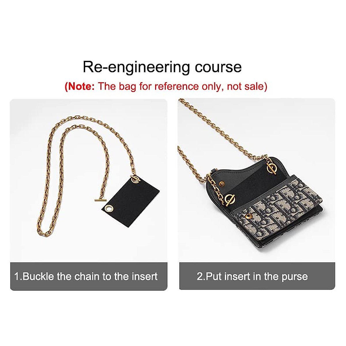 YESIKIMI Saddle Card Hold Conversion Kit With Copper Chain/Felt Insert Gift (100CM)