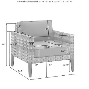 Crosley Furniture Prescott Outdoor Chair, Wicker Patio Chairs for Porch, Deck, Balcony, Backyard, Brown with Taupe Cushions