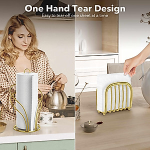 2 Pack Paper Towel Holder Under Cabinet, Self-Adhesive Paper Towel Bar, Paper Towels Rolls Holder Under Counter Wall Mount for Kitchen Bathroom Cabinets Towel Rack Stainless Steel - 13.2''/Black