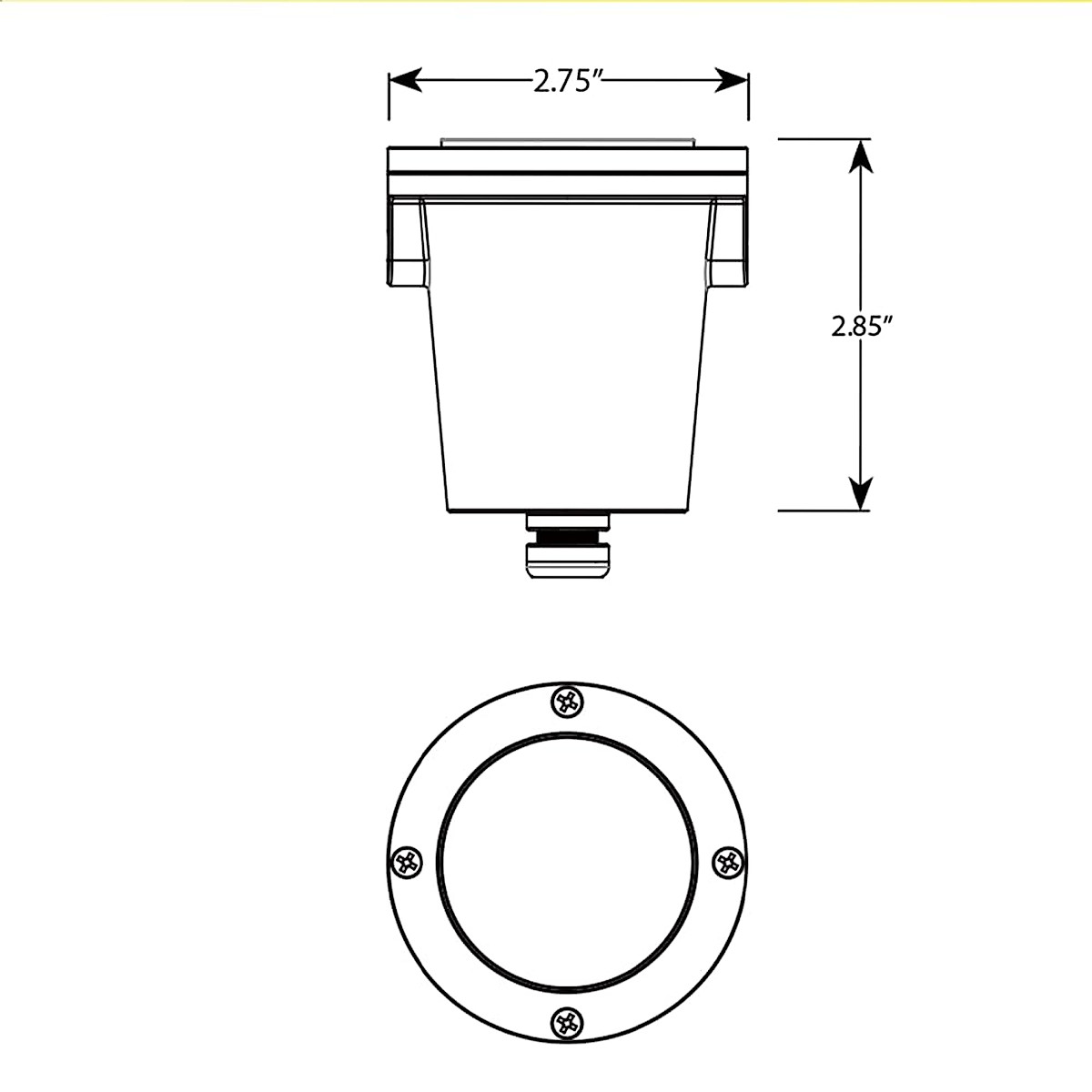 VOLT 12V 3-in-1 Waterproof IP68 Mini in-Grade Light with Brass Beacon Top (Bronze) & 4W 2700K Warm White LED MR11 Bulb for Low Voltage Landscape Lighting on Outdoor Pathway, Driveway, Deck & Dock