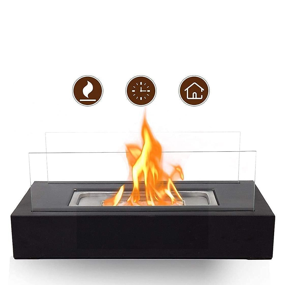 Paradise Ventless Tabletop Bio Ethanol Fireplace (Black)
