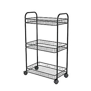 ZHUHW Cart Rack Living Room Storage Rack Bathroom Kitchen Floor Rack with Wheels (Color : D, Size : 76cm*40cm)
