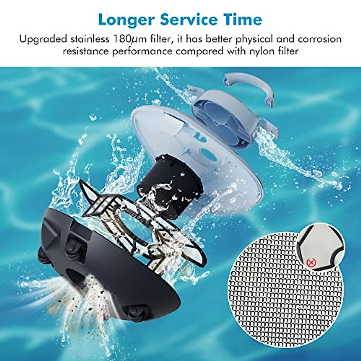 Hydrus Robotic Cordless Pool Vacuum Cleaner for Above Ground Pools with Powerful Dual Brushless Motors,90 Mins Runtime, Self-Parking,Automatic Robot Cleaners for Inground Flat Pools up to 50 Ft