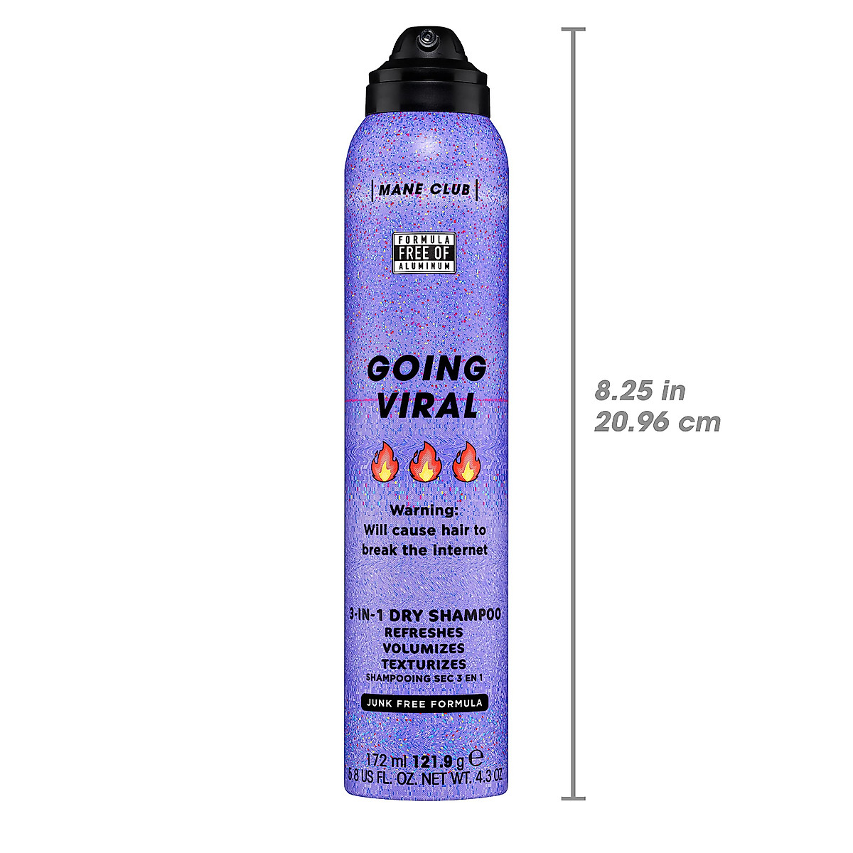 MANE CLUB Going Viral 3-IN-1 Texturizing Dry Shampoo, cruelty free, vegan, no sulfates or parabens, 4.3 Oz